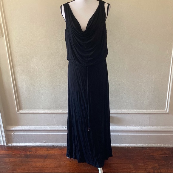 Calvin Klein | Dresses | Calvin Klein Maxi Cowl Neck Draw String Waist ...